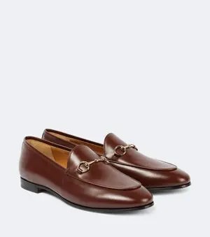 Gucci Jordaan Horsebit Leather Loafers - Brown