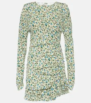 Alessandra Rich Floral Silk Open-back Mini Dress - Multicoloured