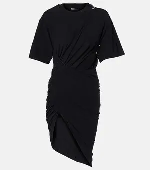 MUGLER Draped Jersey Mini Dress - Black