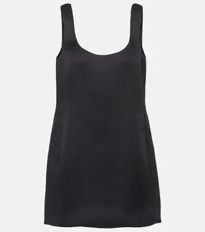 Khaite Pranta Silk Satin Mini Dress - Black