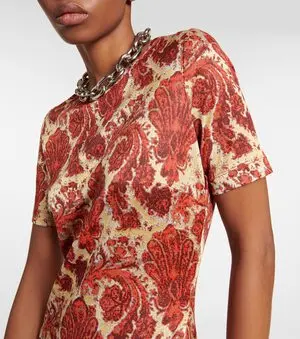 Rabanne Jersey Grunge Tapestry Maxi Dress