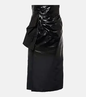MAISON MARGIELA High-rise Draped Midi Skirt - Black