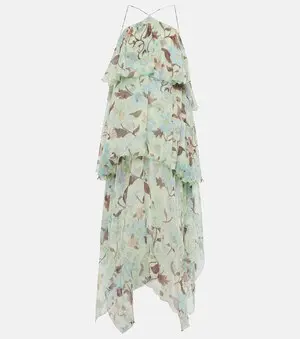 Stella McCartney Tiered Printed Silk Maxi Dress - Multicoloured