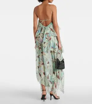 Stella McCartney Tiered Printed Silk Maxi Dress