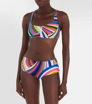Emilio Pucci Iride Zipped Front Bikini Top