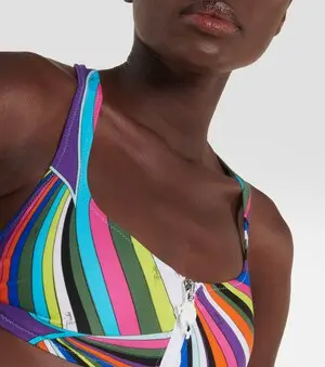 Emilio Pucci Iride Zipped Front Bikini Top