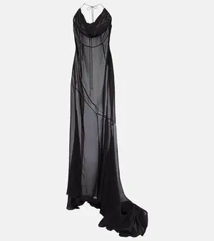 Alessandra Rich Silk Georgette Gown