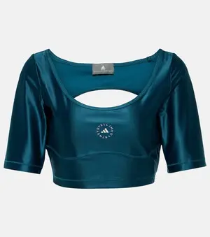 Adidas By Stella McCartney Cropped Technical Top - Grey
