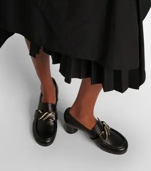 Proenza Schouler Monogram Leather Loafer Pumps