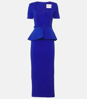Roland Mouret Peplum Midi Dress - Blue