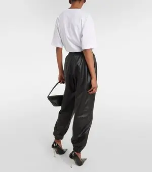 Wardrobe.NYC Lamb Leather Drawstring Track Pants
