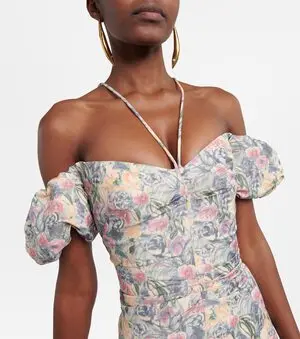 MARKARIAN Ruched Off-the-shoulder Midi Dress