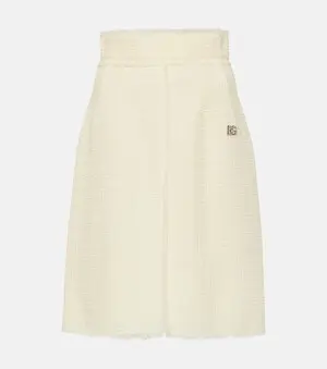 Dolce & Gabbana Wool-blend Tweed Midi Skirt - Beige