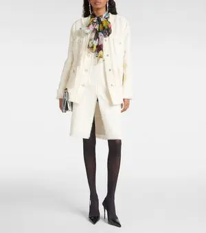 Dolce & Gabbana Wool-blend Tweed Midi Skirt - Beige