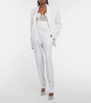 NENSI DOJAKA Slim Wool-blend Pants