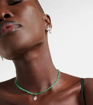 KAMYEN 18kt Gold Choker With Emeralds And Diamonds