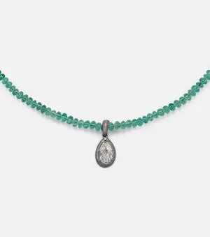 KAMYEN 18kt Gold Choker With Emeralds And Diamonds