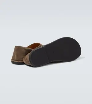 THE ROW Canal Suede Flats Ash - Grey