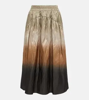 Vince High-rise Printed Satin Skirt