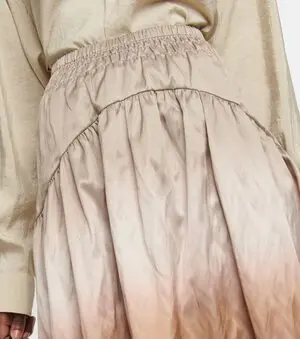 Vince High-rise Printed Satin Skirt