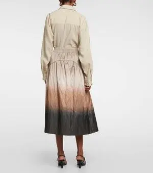Vince High-rise Printed Satin Skirt