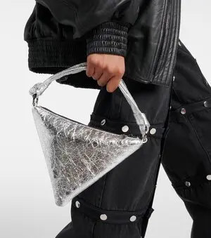Amina Muaddi Cameron Mini Leather Shoulder Bag