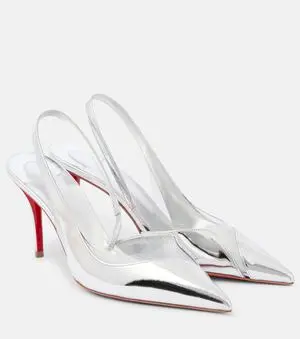 CHRISTIAN LOUBOUTIN Posticha Metallic Leather Slingback Pumps