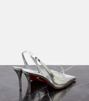 CHRISTIAN LOUBOUTIN Posticha Metallic Leather Slingback Pumps