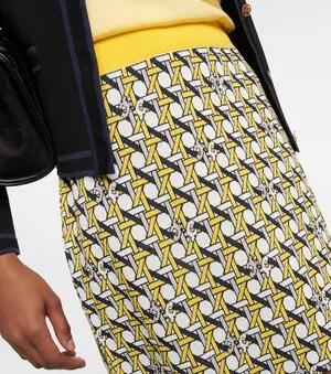 Tory Burch Knit Miniskirt With Geometric Print