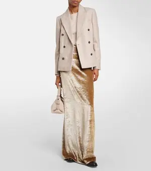 Brunello Cucinelli High-rise Velvet Maxi Skirt