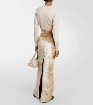 Brunello Cucinelli High-rise Velvet Maxi Skirt