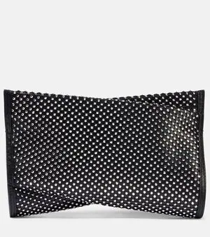 CHRISTIAN LOUBOUTIN Loubitwist Small Embellished Leather Clutch - Black