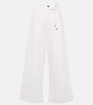 Etro High-rise Wide-leg Jeans With Embroidery - White