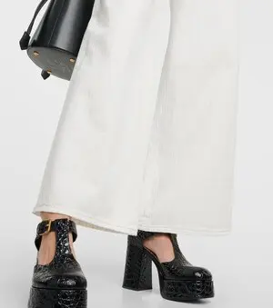 Etro High-rise Wide-leg Jeans With Embroidery - White