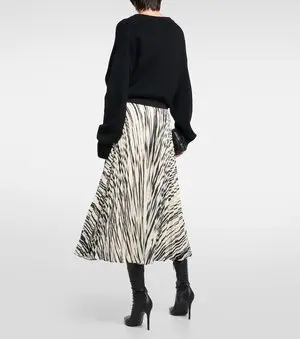 Proenza Schouler Printed Plisse Midi Skirt
