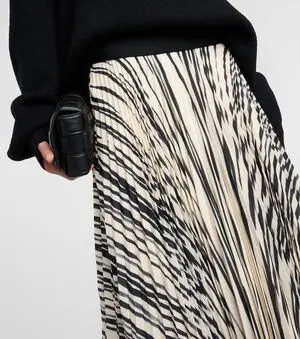 Proenza Schouler Printed Plisse Midi Skirt