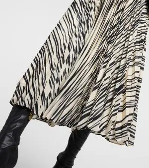 Proenza Schouler Printed Plisse Midi Skirt