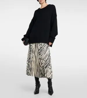 Proenza Schouler Printed Plisse Midi Skirt