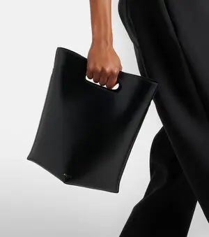 Alaïa Folded Leather Tote Bag - Black