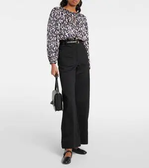 Velvet By Graham & Spencer Kade Printed Satin Blouse