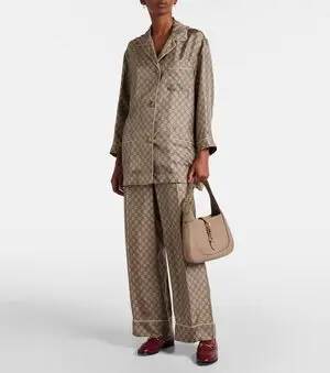 Gucci Gg Supreme Oversized Silk Shirt