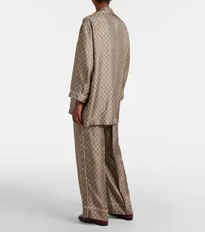 Gucci Gg Supreme Oversized Silk Shirt
