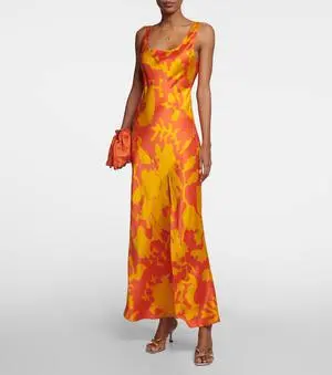 SIR. Printed Silk Maxi Dress