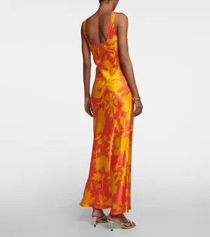 SIR. Printed Silk Maxi Dress
