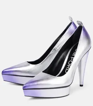TOM FORD Metallic Leather Platform Pumps