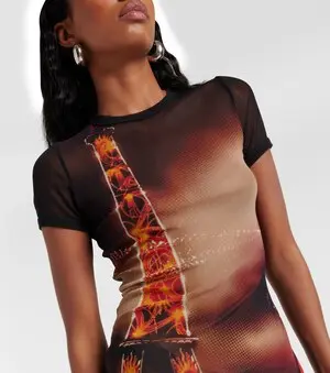 JEAN PAUL GAULTIER Pigalle Printed Mesh Mini Dress