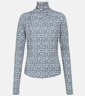 MARANT ETOILE Printed Jersey Turtleneck Top - Multicoloured