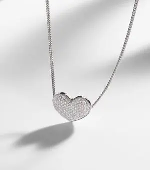 EERA Heart Diamond Necklace In 18kt White