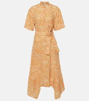 Stella McCartney Printed Asymmetric Silk Midi Dress - Multicoloured