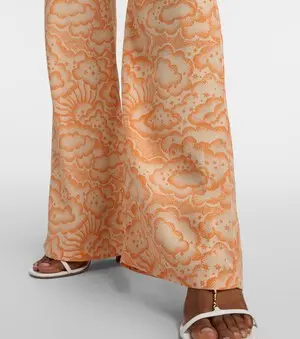 Stella McCartney Mid-rise Silk Printed Trousers - Multicoloured